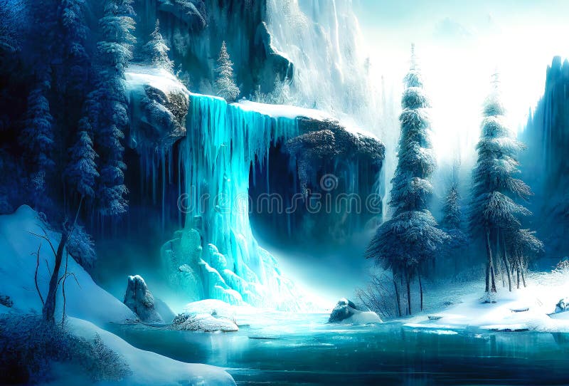 Waterfall Ice Stock Illustrations – 2,552 Waterfall Ice Stock ...