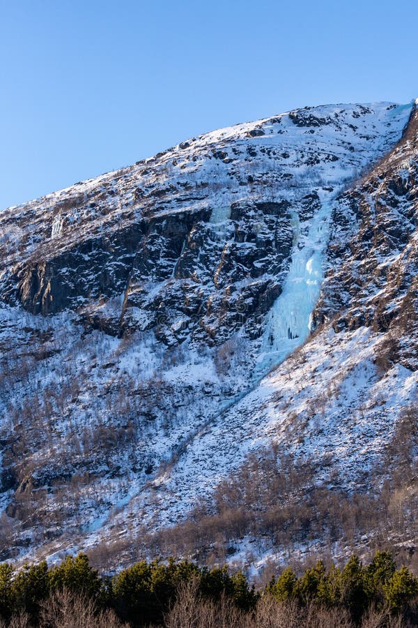 Frozen Waterfall with Blue Ice Stock Photo - Image of nature, beautiful ...