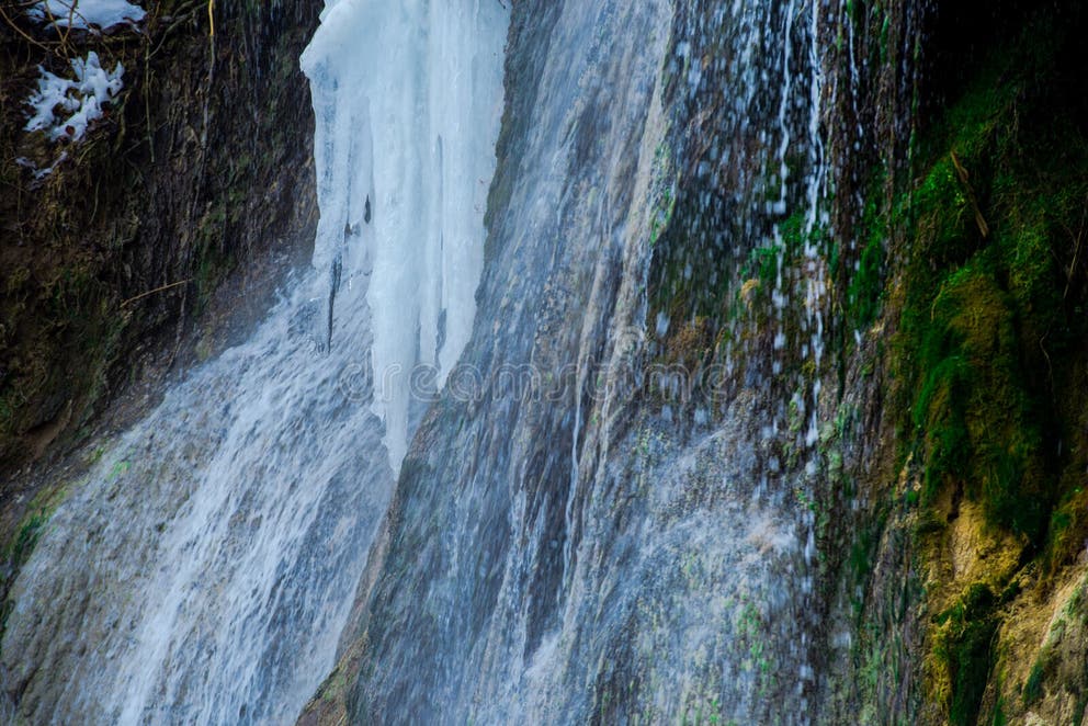 Frozen waterfall stock image. Image of water, waterfall - 85137741