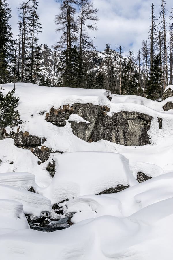 Waterfall in Cold Winter Day Stock Photo - Image of beautiful, stream ...