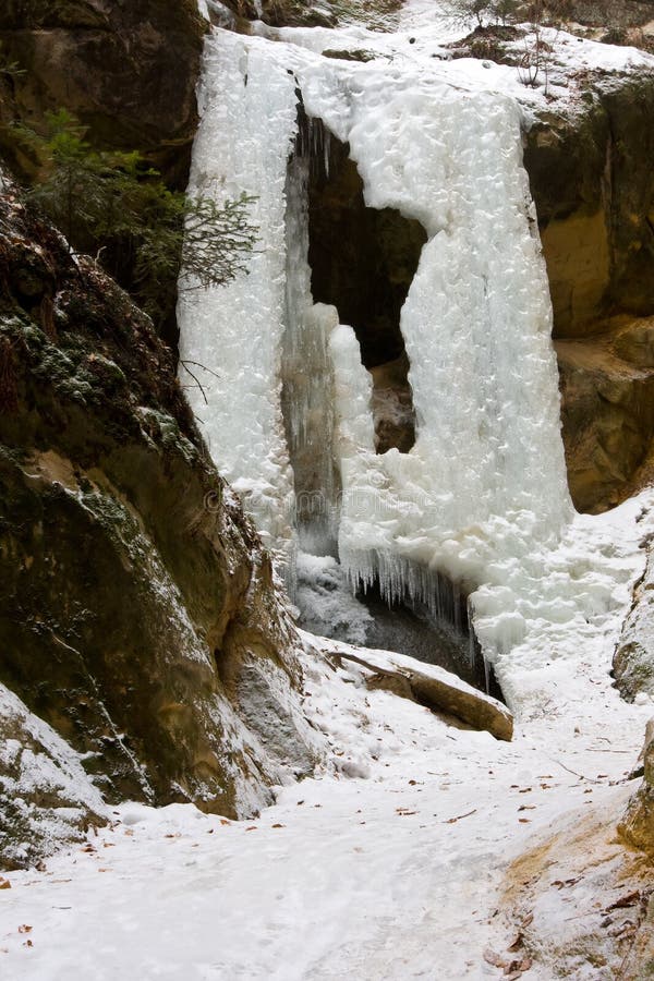 Frozen waterfall stock photo. Image of flowing, season - 31498824