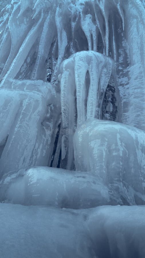 Frozen waterfall stock photo. Image of glacial, cavern - 106241510