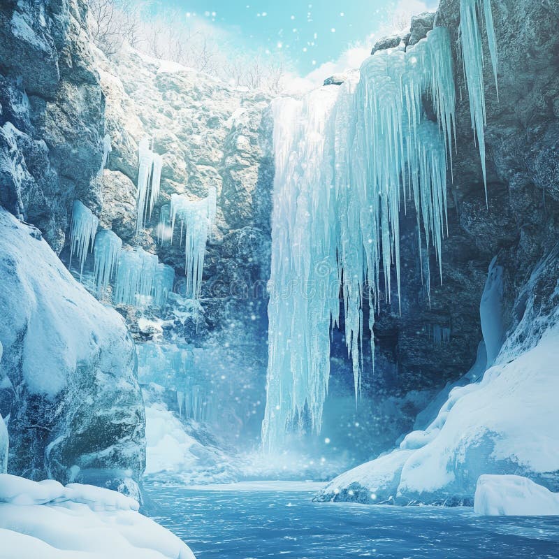 Frozen Waterfall Gorge stock image. Image of waterfall - 364990169