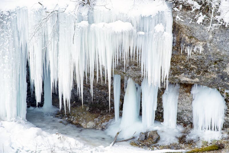Frozen waterfall. Icefall stock image. Image of winter - 86321157
