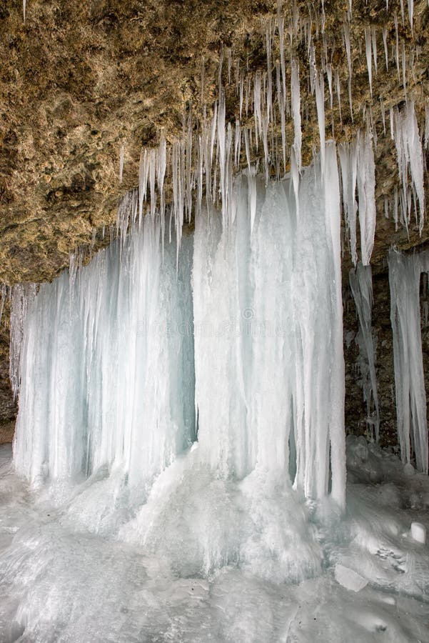 Frozen waterfall. Icefall stock photo. Image of crystal - 86321516