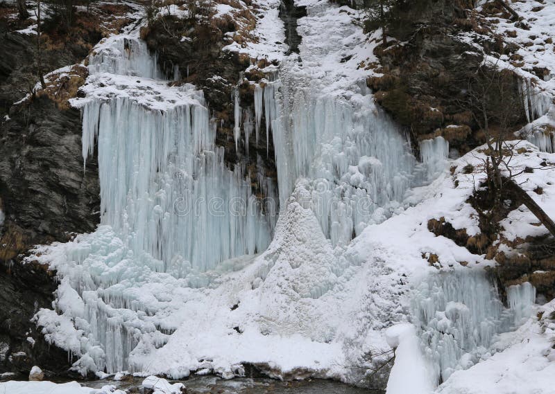 Frozen waterfall stock photo. Image of covered, frost - 88340668