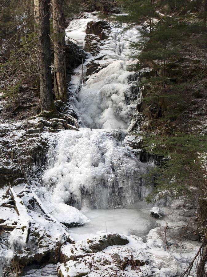 Ice fall in the forest stock image. Image of river, water - 109965387