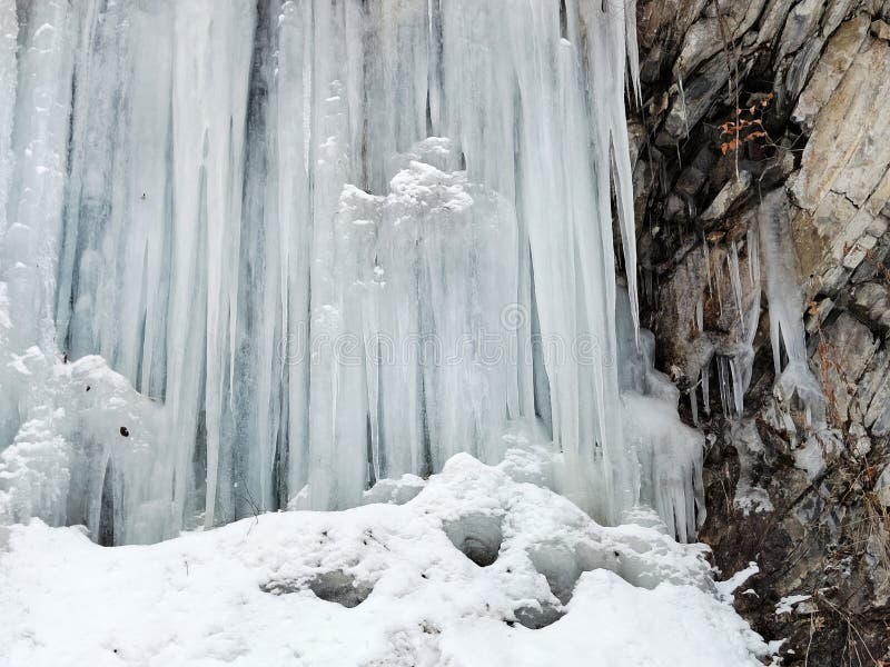 Frozen Waterfall on the Scale Stock Photo - Image of winter, design ...