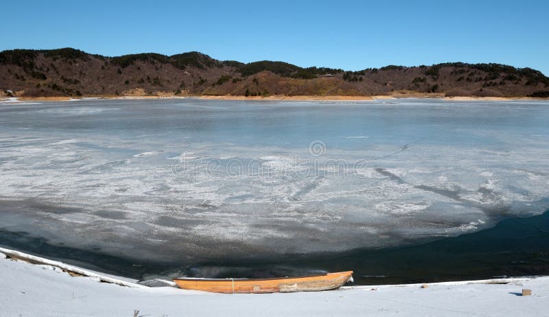 Frozen waters of the lake stock photo. Image of green - 29362622