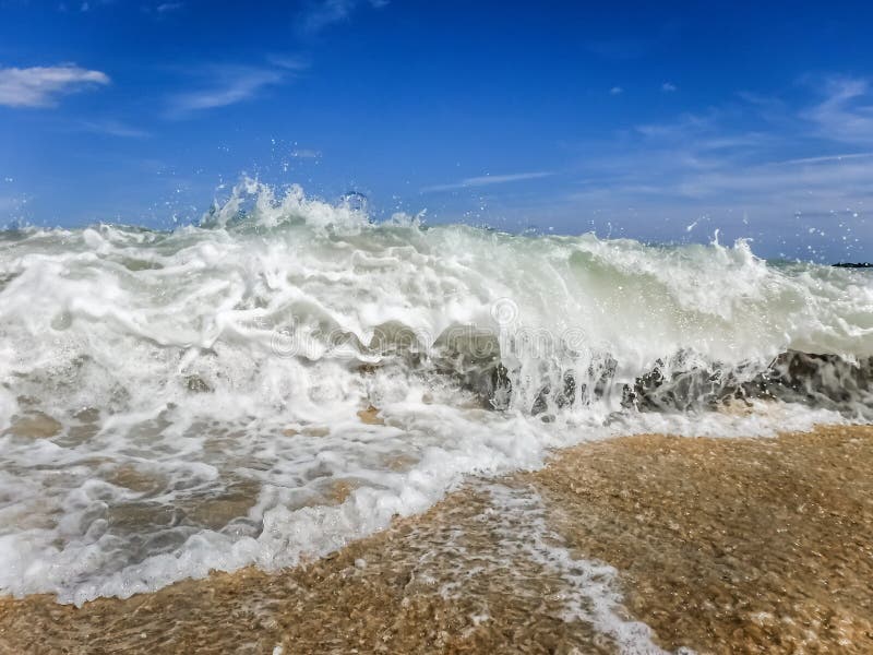 Frozen Wave stock image. Image of jersey, atlantic, waves - 146816813