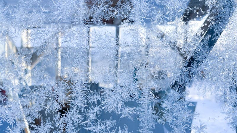 Frozen Window, Beautiful Snowflakes on the Window Stock Image - Image ...