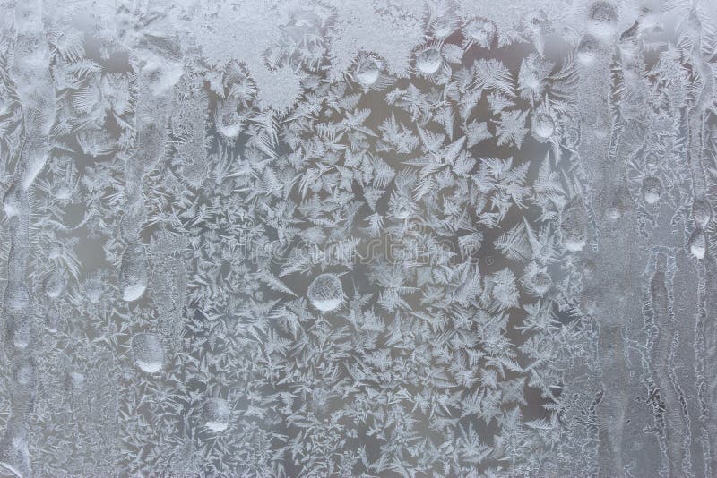 A Frozen Window with an Interesting and Varied Design Stock Photo ...