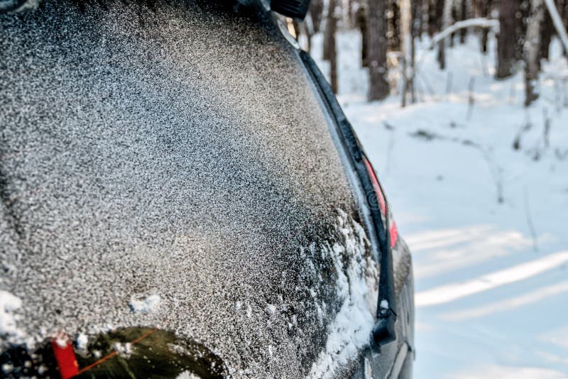 Frozen windshield of a car stock image. Image of seasonal - 108250691