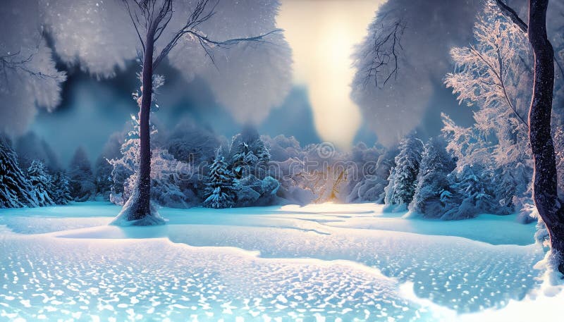 Frozen Winter Forest Suitable As Background Stock Illustration ...