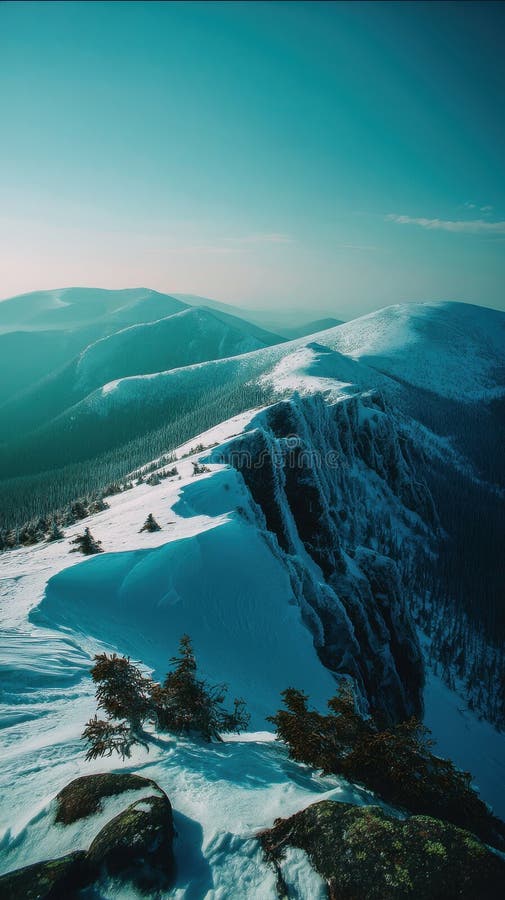 Jagged Pine Trees on the Horizon Stock Photo - Image of black, park ...