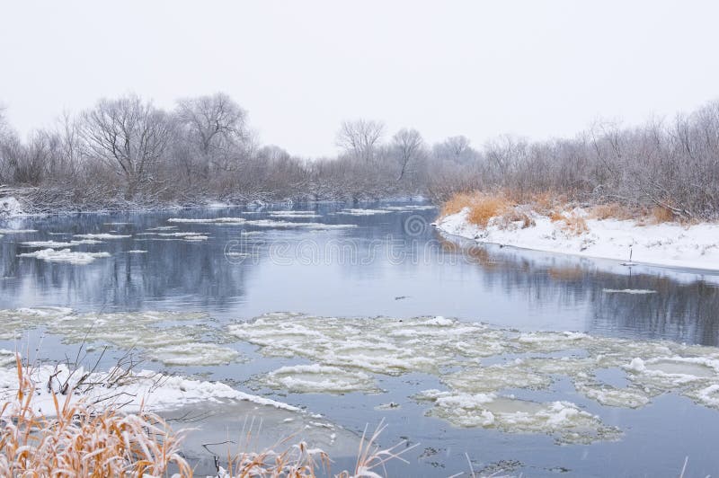 Frozen winter river stock image. Image of snowstorm, holiday - 28832041