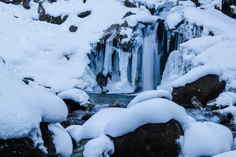 Frozen Winter Waterfall Landscape Stock Image - Image of frozen, scenic ...