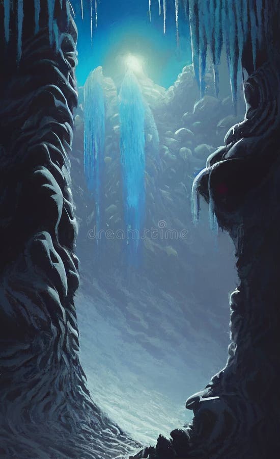 Frozen world - digital art stock illustration. Illustration of arctic ...