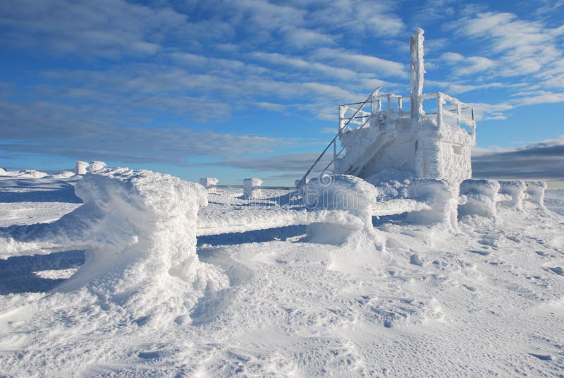 Frozen wreck stock image. Image of blue, mountains, attention - 7887945