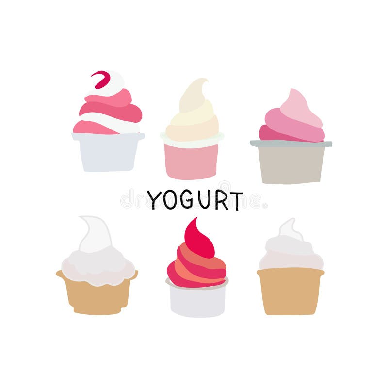 Frozen Yogurt Pattern Set Free Vector Illustration Stock Vector ...