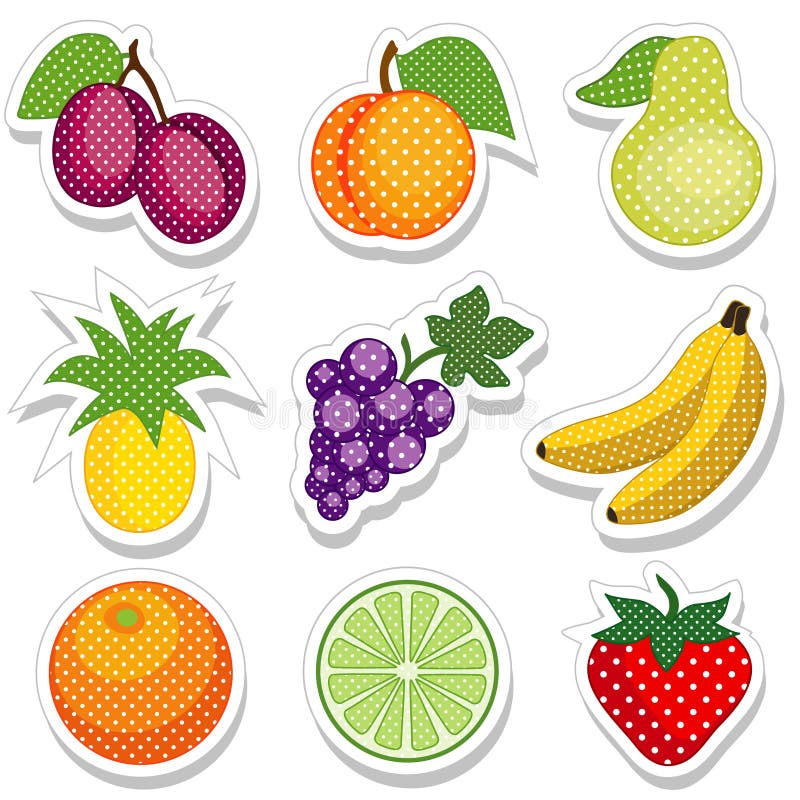 Frucht-Aufkleber vektor abbildung. Illustration von frech - 26134076