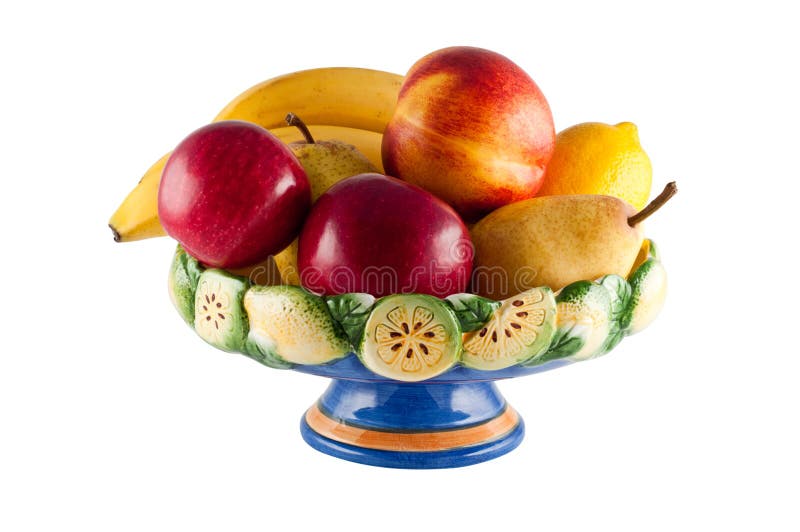 Tragen Sie Im Vase - Zitronen, Äpfel, Trauben Früchte Stockbild - Bild ...