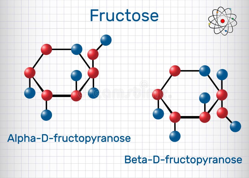 Fructose, Alpha-D-fructopyranose, Beta-D-fructopyranose Molecule ... Fructose, Alpha-D-fructopyranose, Beta-D-fructopyranose Molecule ...