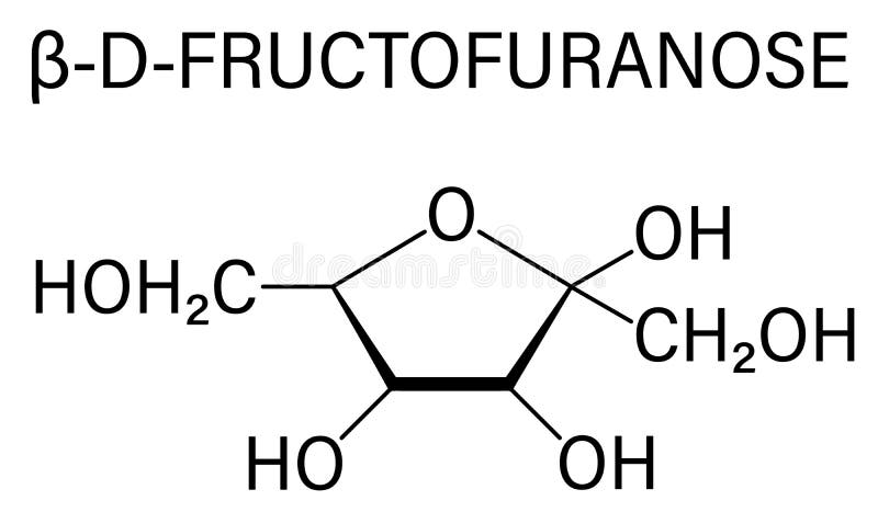 Fructose or D-fructose Fruit Sugar Molecule. Component of High-fructose ...
