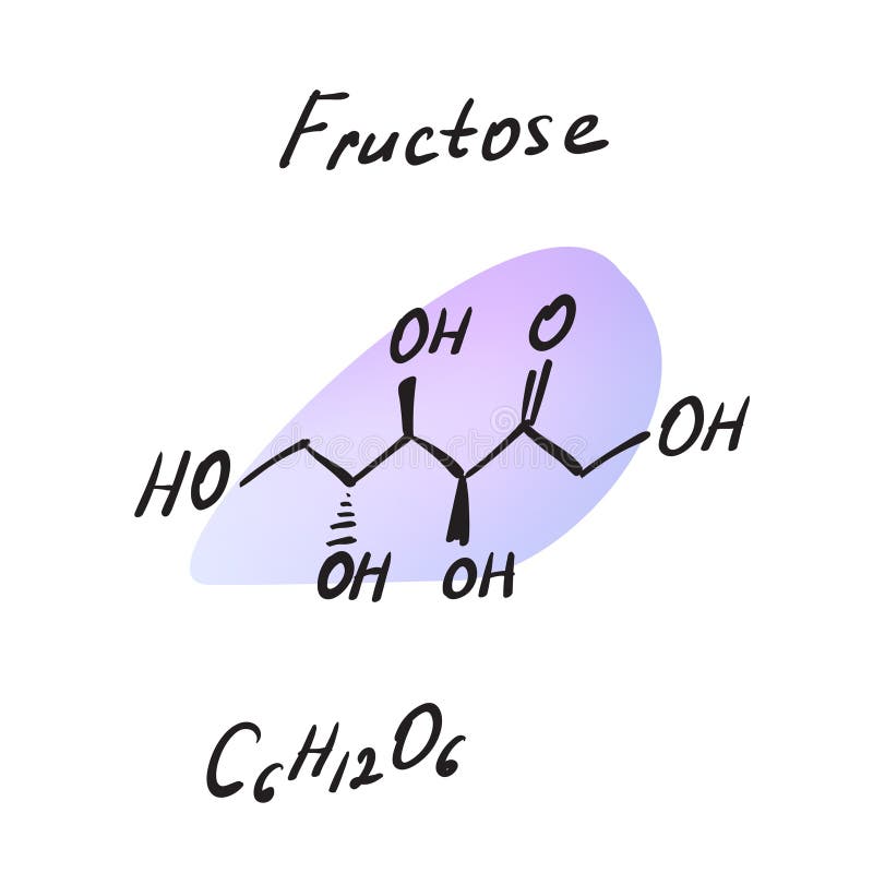 Fructose (D-fructose) Fruit Sugar Molecule Formula, High-fructose Corn ...