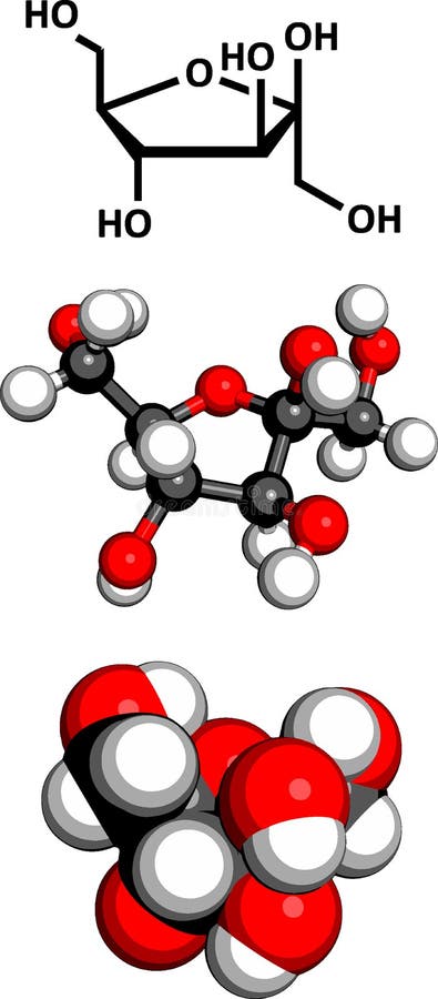 2d Fructose Molecule