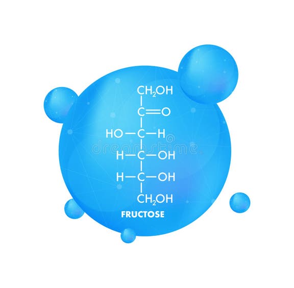 Fructose Molecular Formula Structure Inside Blue Sphere Stock Vector ...