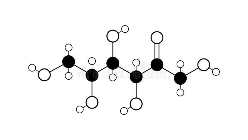 Fructose Molecule, Structural Chemical Formula, Ball-and-stick Model ...