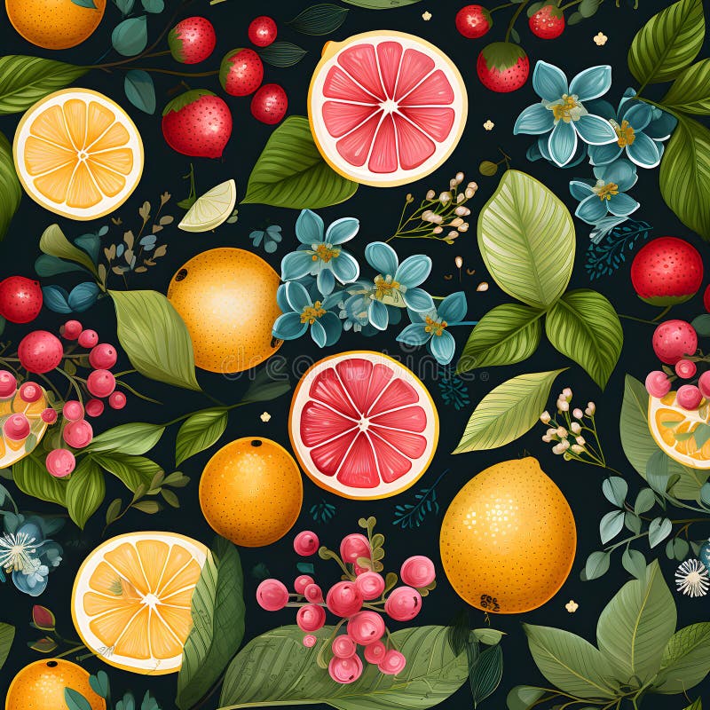 Frui Fiesta Seamless Patterns, Generative AI Stock Illustration ...