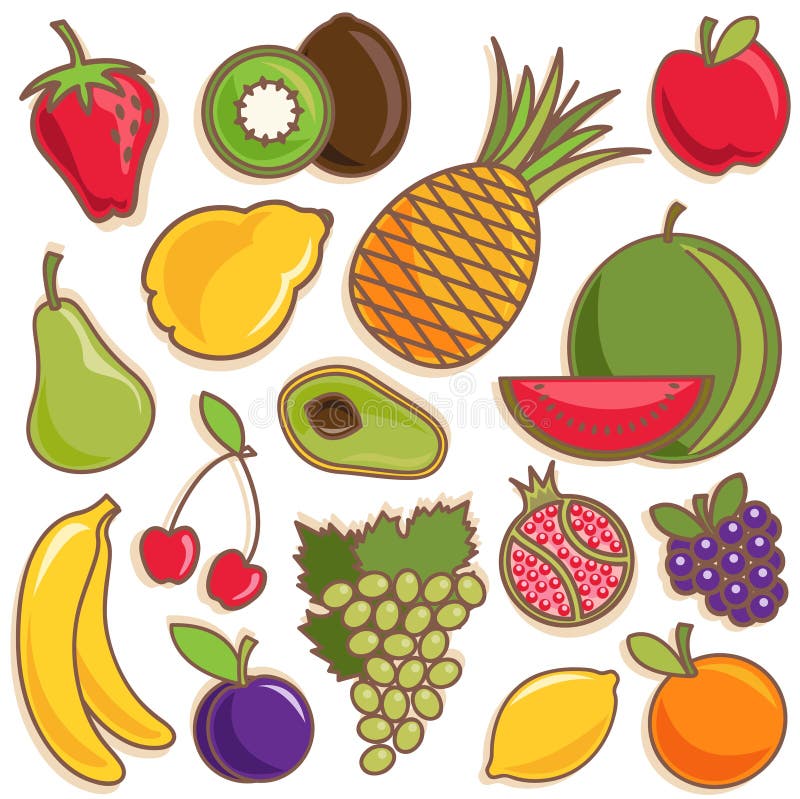Groups of fruits stock vector. Illustration of food, cherries - 14934415