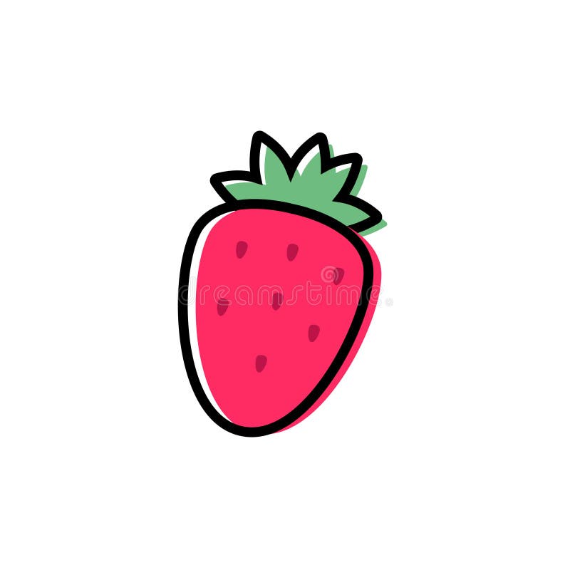 Strawberry Icon Vector Flat Design Illustration Stock Vector ...