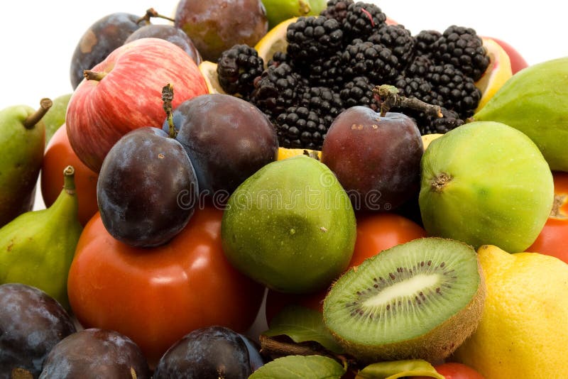 Fruit stock photo. Image of peach, plum, pear, isolated - 5709256