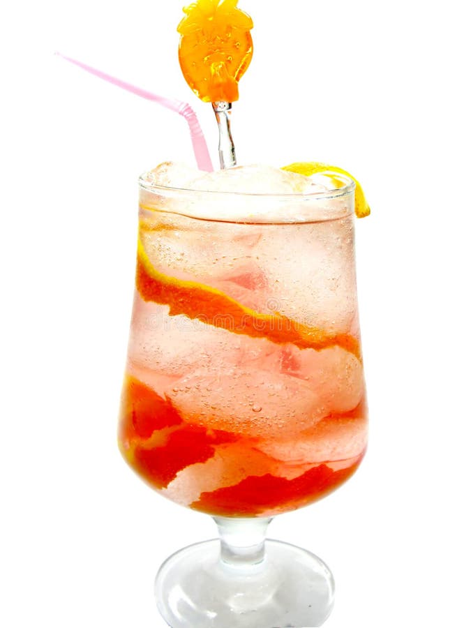 Fruit Alcoholic Cocktail Smoothie with Orange Stock Photo - Image of ...