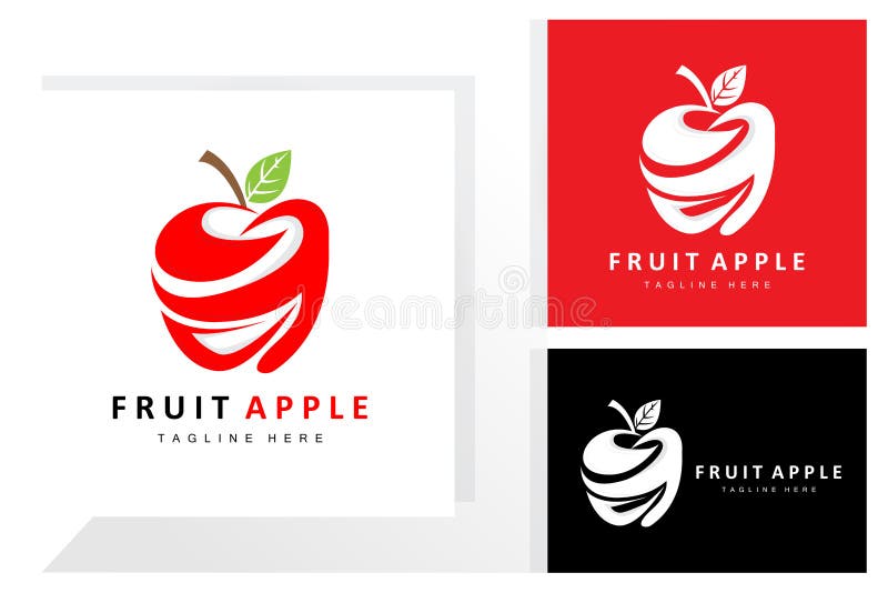 Fruit Apple Logo Design, Red Fruit Vector, with Abstract Style, Product ...