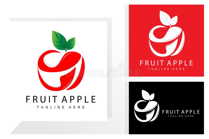Fruit Apple Logo Design, Red Fruit Vector, with Abstract Style, Product ...