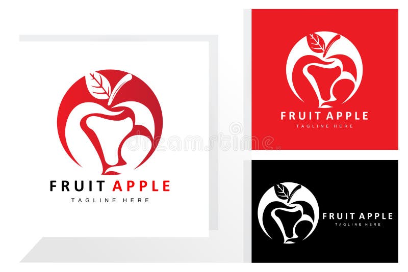 Fruit Apple Logo Design, Red Fruit Vector, with Abstract Style, Product ...