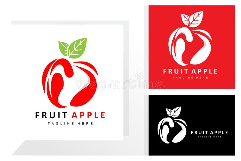 Fruit Apple Logo Design, Red Fruit Vector, with Abstract Style, Product ...