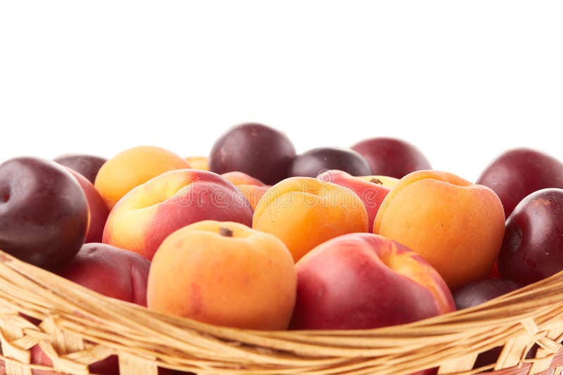 Fruit. Apricots, Nectarines and Plums. Stock Image - Image of basket ...