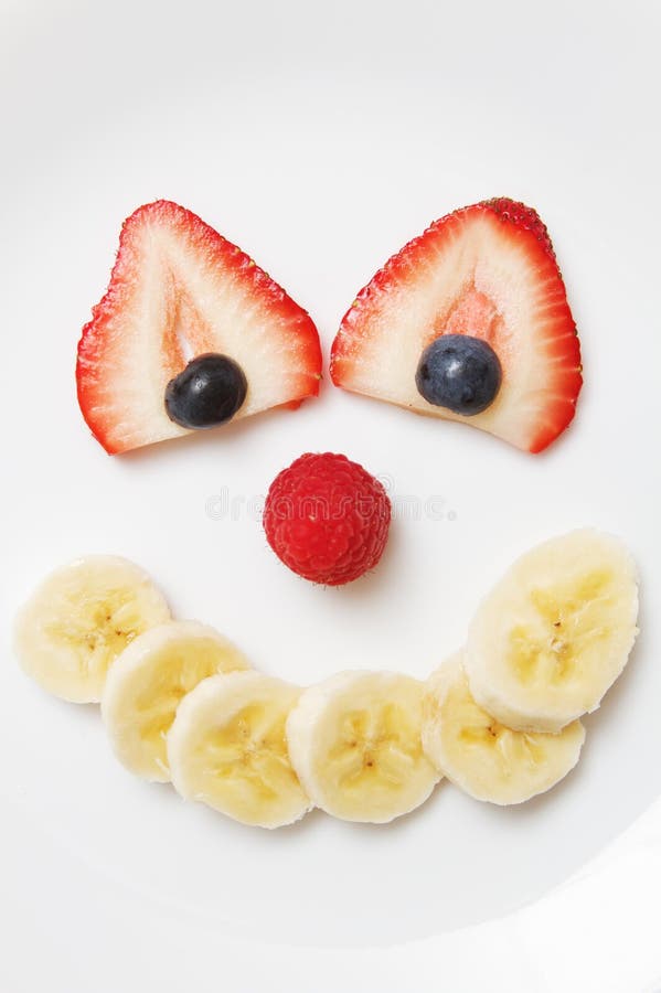 Fruit Face Plate stock photo. Image of facial, cute - 108965234