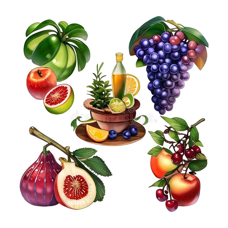 The Fruit Art Image is Composed of a Variety of Brightly-colored Fruit ...