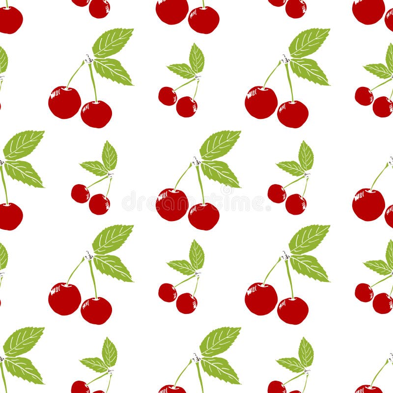 Fruit Background Seamless Pattern with Hand Drawn Sketch Cherry Vector ... Fruit Background Seamless Pattern with Hand Drawn Sketch Cherry Vector ...