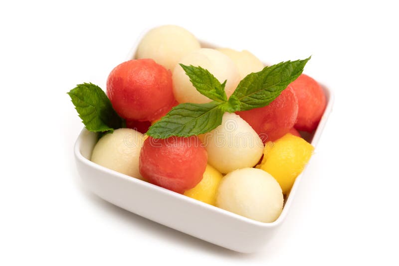 Mixed Fruit Salad in a Bowl Stock Photo - Image of garnish, dessert ...