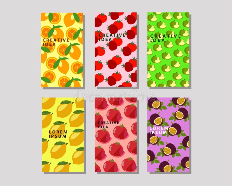 Fruit Banner Collection. Summer Fruit Banner Set Stock Vector ...