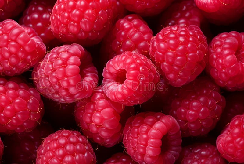 Fresh Red Raspberry Fruit Background Stock Illustration - Illustration ...