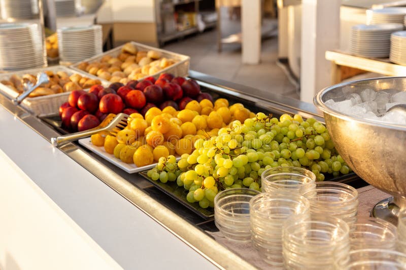 Fruit Bar in a Hotel Buffet, Outdoor Restaurant. Stock Image - Image of ...