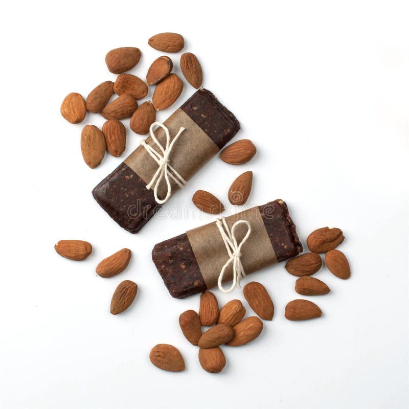 Fruit Bars with a Ribbon and Almonds Stock Photo - Image of healthy ...